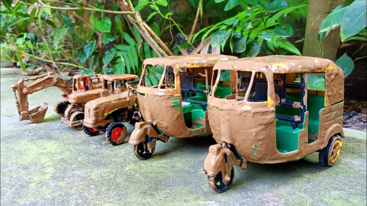 Water Cleaning Muddy Indian Toys Auto Rickshaws Jcb Tractor And Road ...