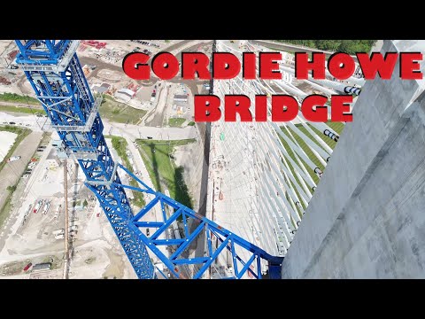 NEW Gordie Howe International Bridge | Detroit 4K Aerial View - YouTube