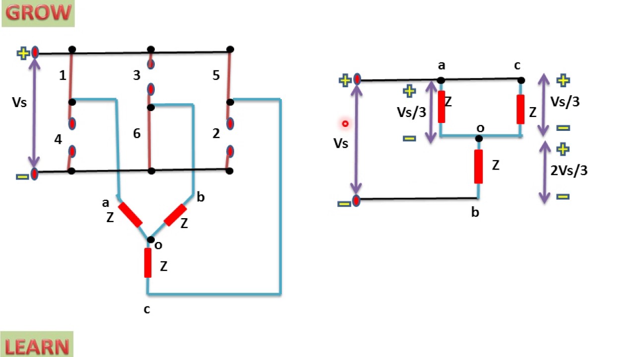 Three Phase Bridge Inverter 180 Degree Mode Vsi Step 1 Step 2 (हिन्दी ...