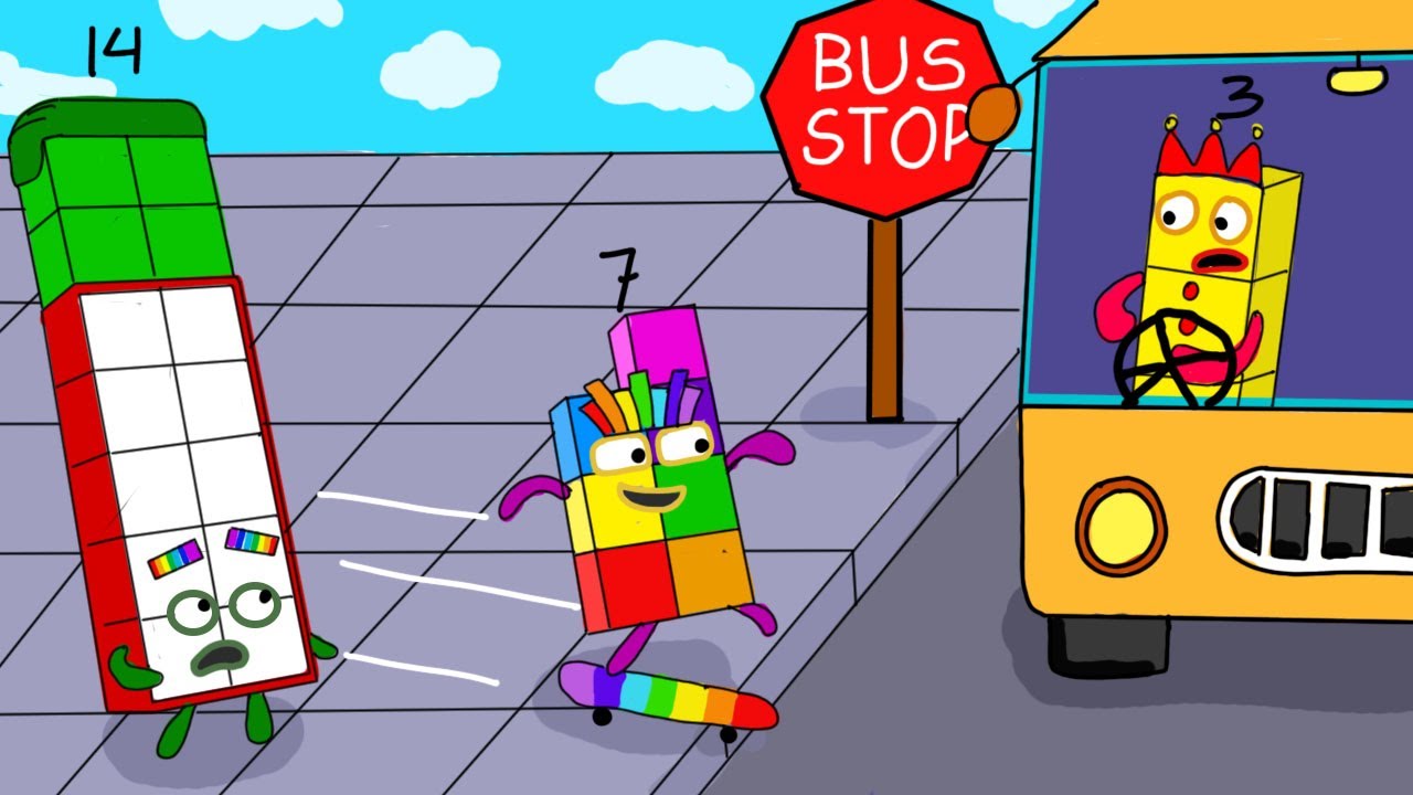 Numberblocks 7 learn to skateboard but numberblocks 14 shocked ...