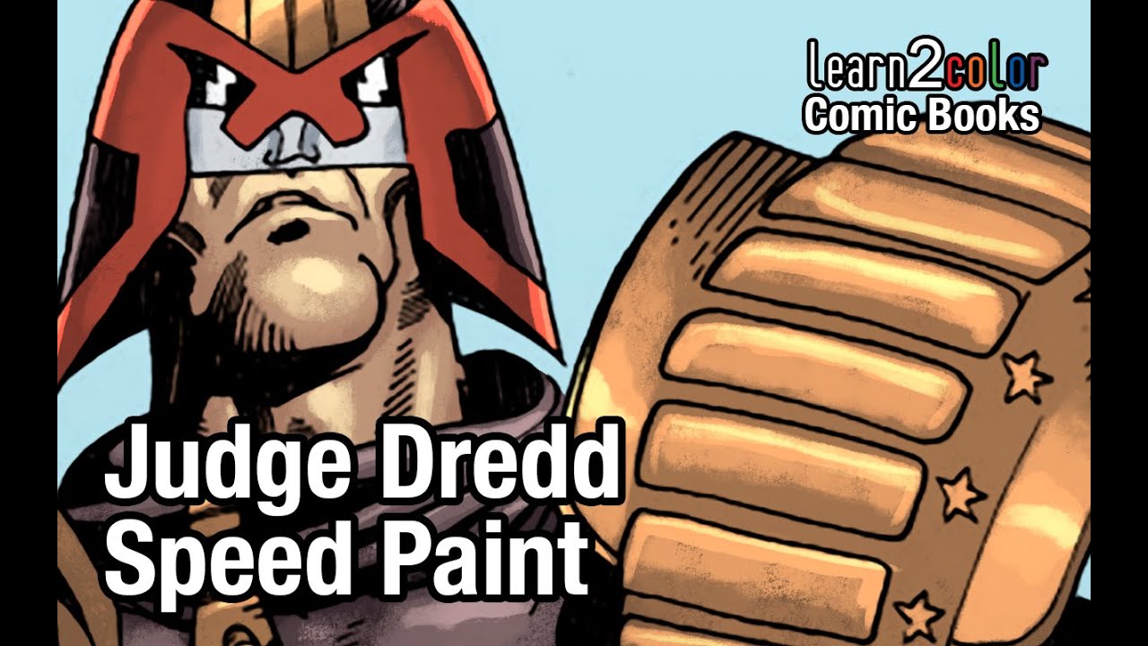 Learn 2 Color Comic Books: Judge Dredd Speed Paint - YouTube