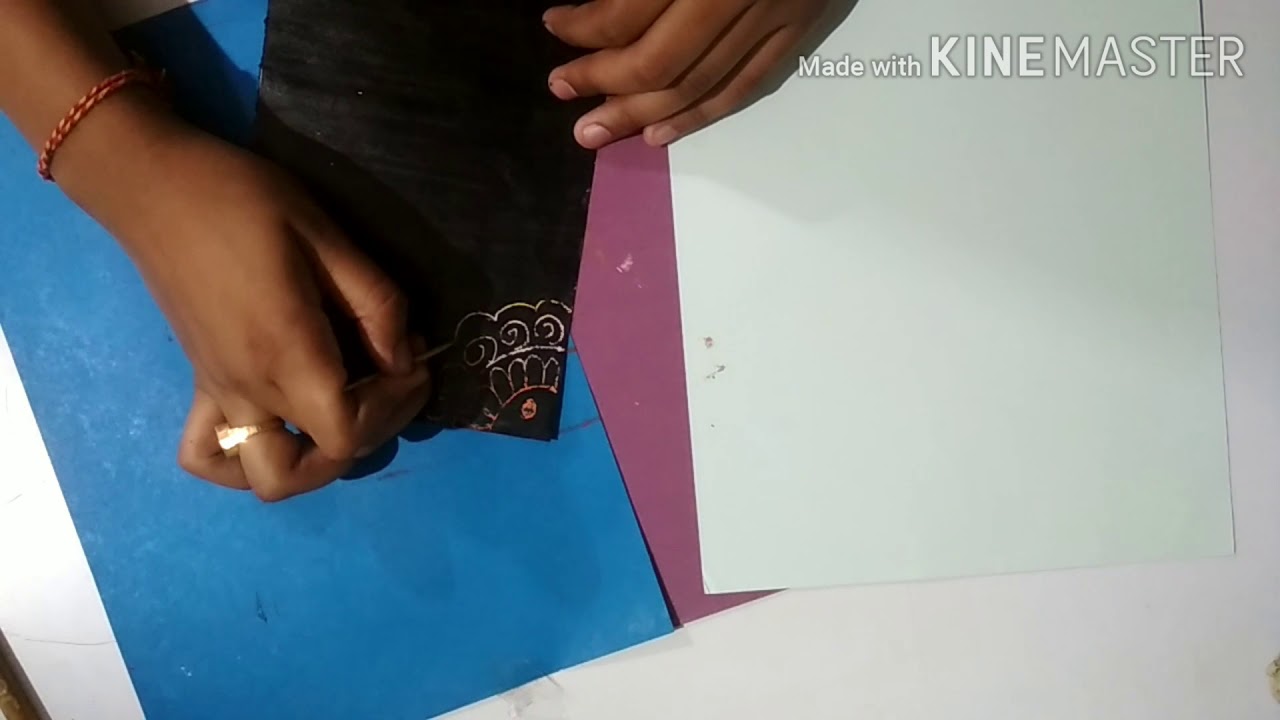 How to make a diy scratch crayon art - YouTube