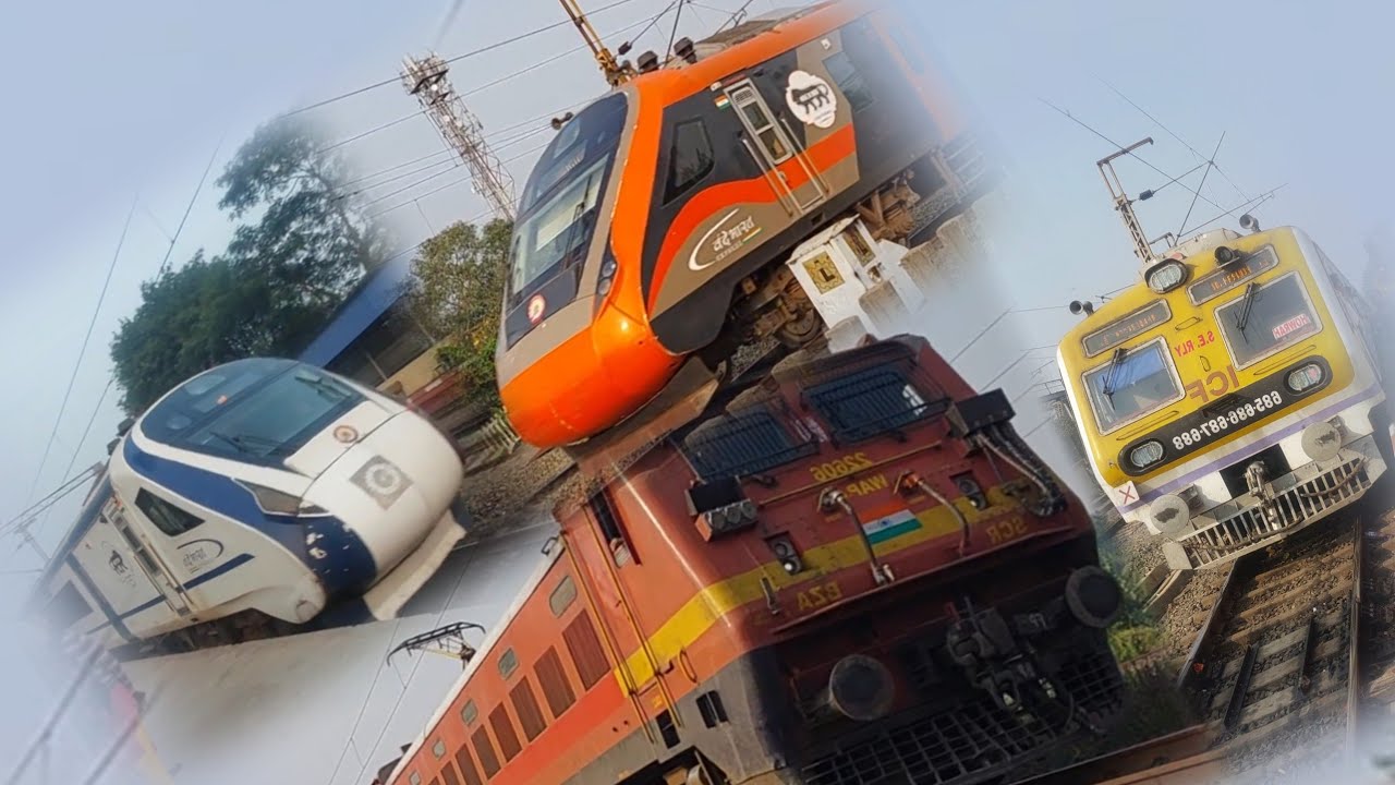 Multiple types train passing video || Multiple types of high speed ...