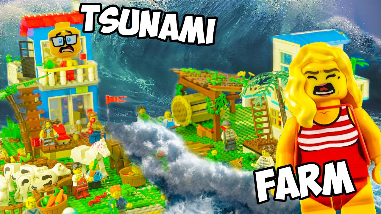 LEGO FARM VS. TSUNAMI - Wave Machine Experiment - YouTube