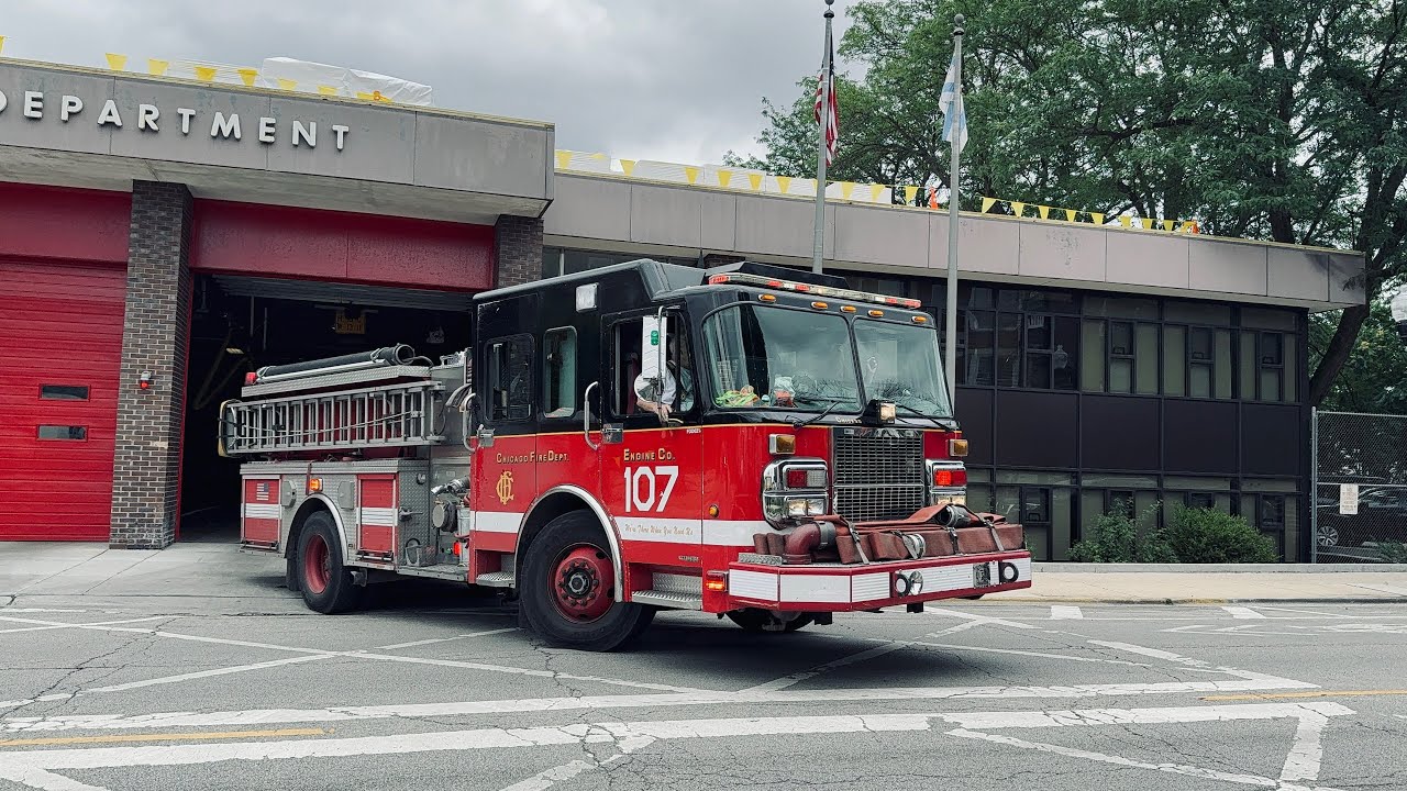 🔊AIR HORN🔊 chicago fire department Engine 107 *spare* responding - YouTube