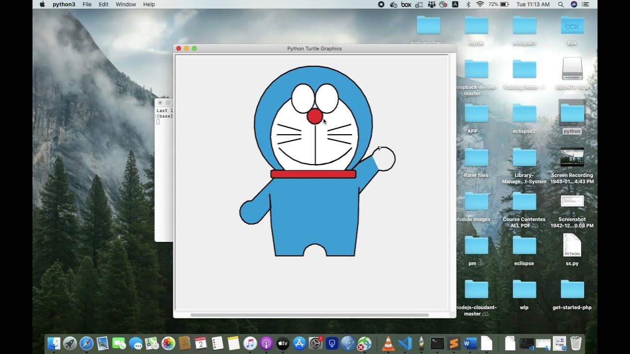 Drawing Doremon by using the python coding - YouTube