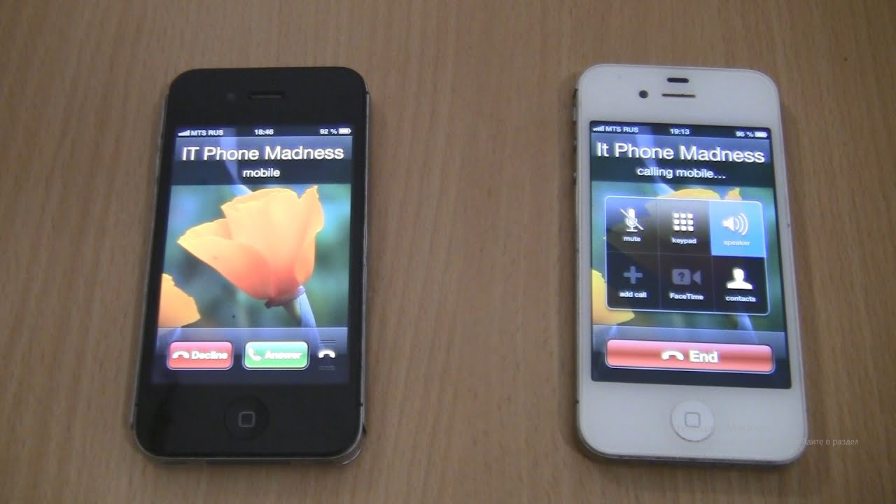 Incoming call&Outgoing call at the Same Time Iphone4s White ios 6 ...