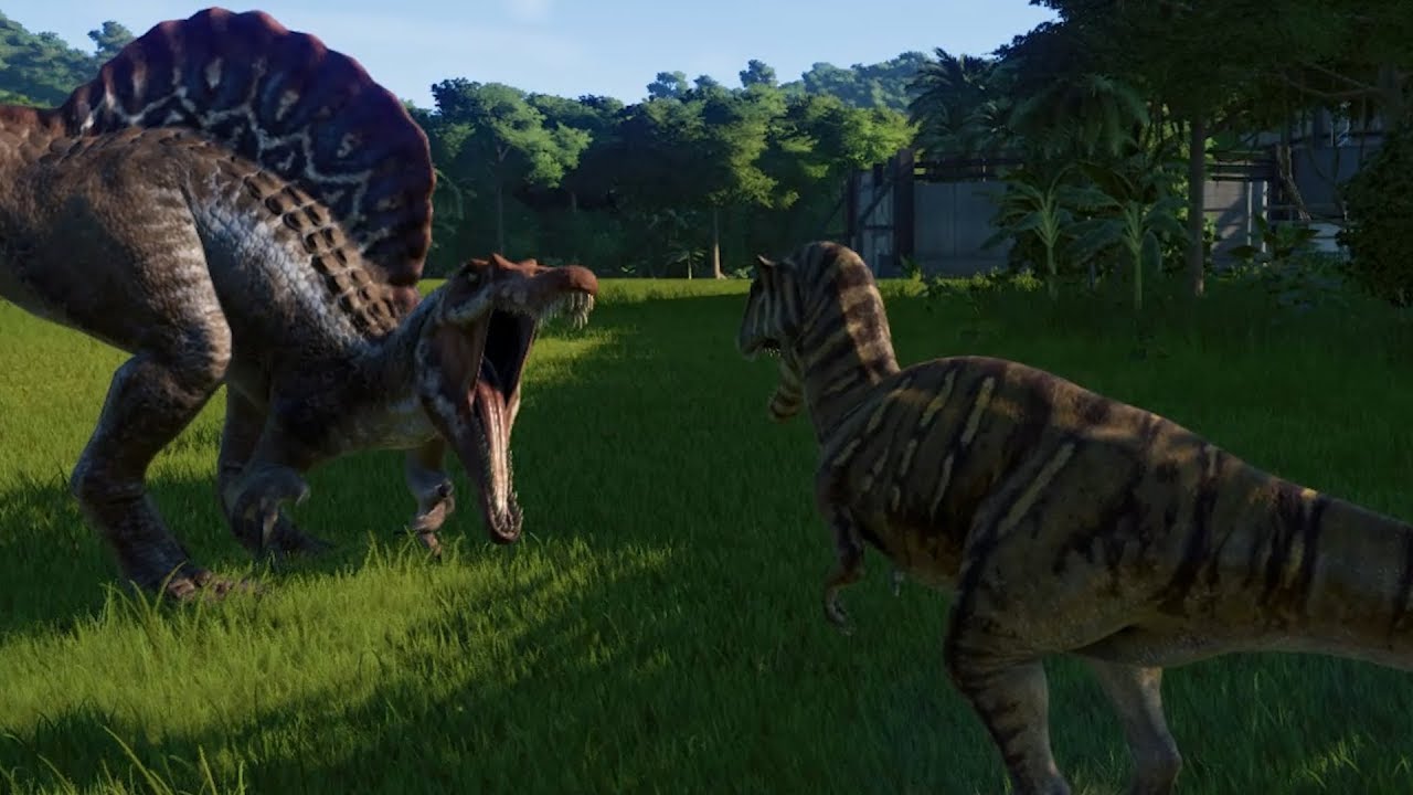 Spinosaurus VS Metriacanthosaurus - Jurassic World Evolution 2018 - YouTube