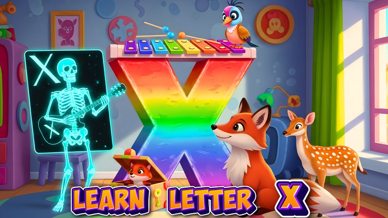 Learn Letter X for Kids | Xylophone, X-Ray, Xenops, Fox | Fun ABC ...