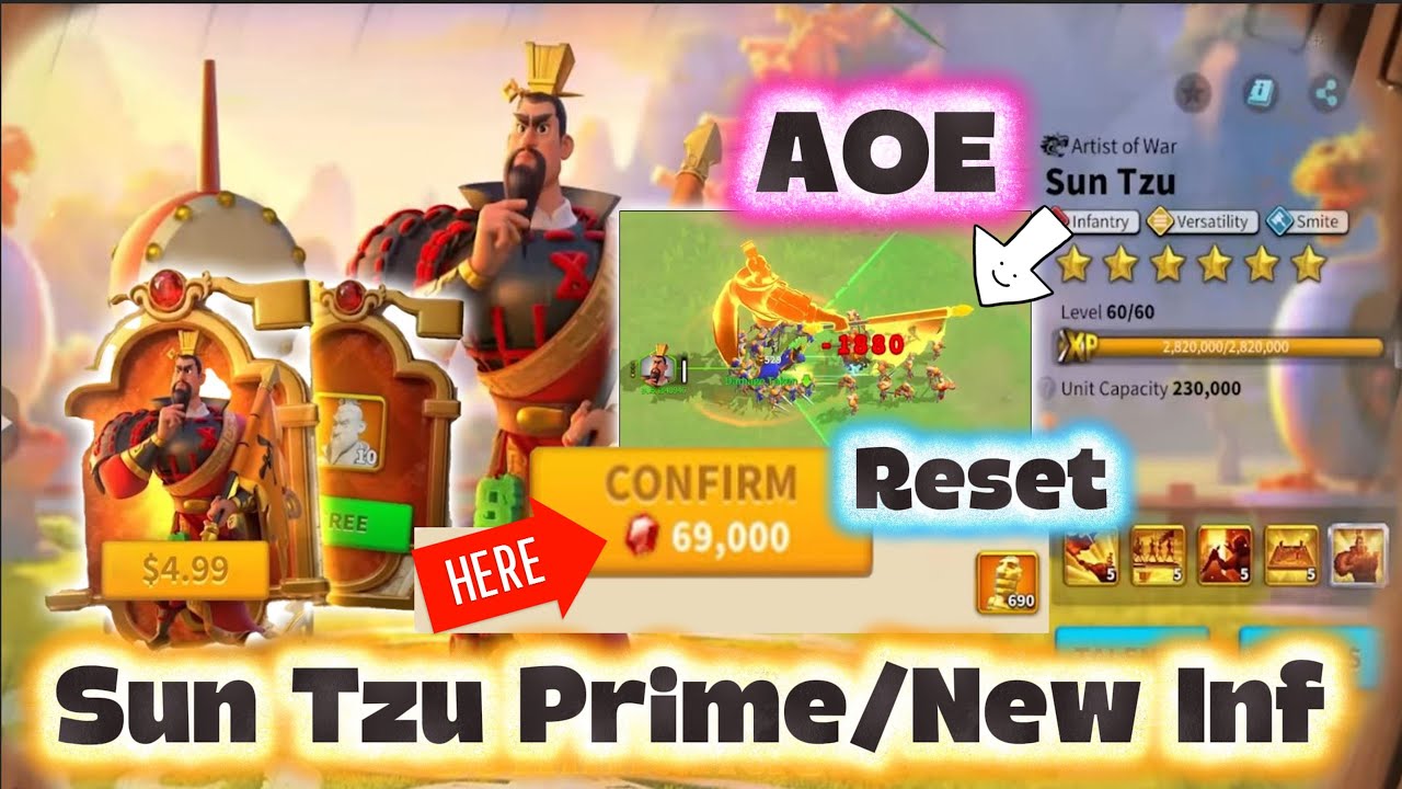 NEW INF SUN TZU PRIME Quá Đã Rồi . 69K Gems để RESET 690 Tượng Cam. AE ...