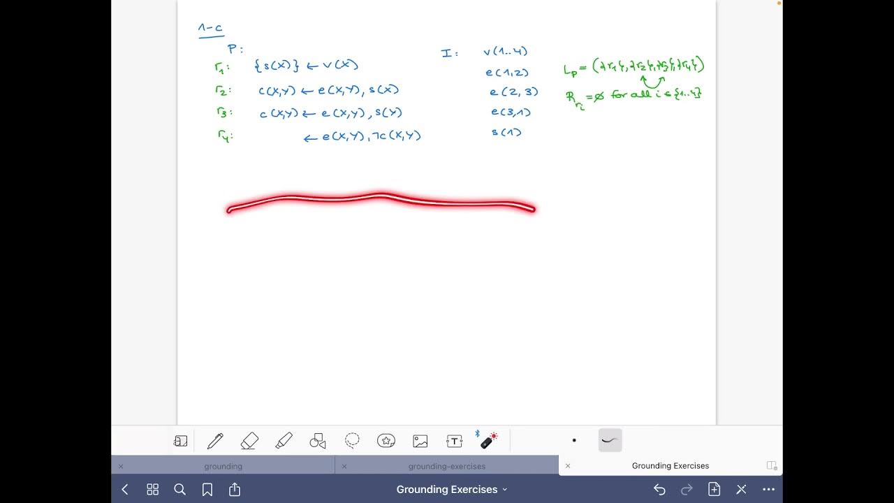 Answer set solving in practice, grounding, exercise 1-c - YouTube