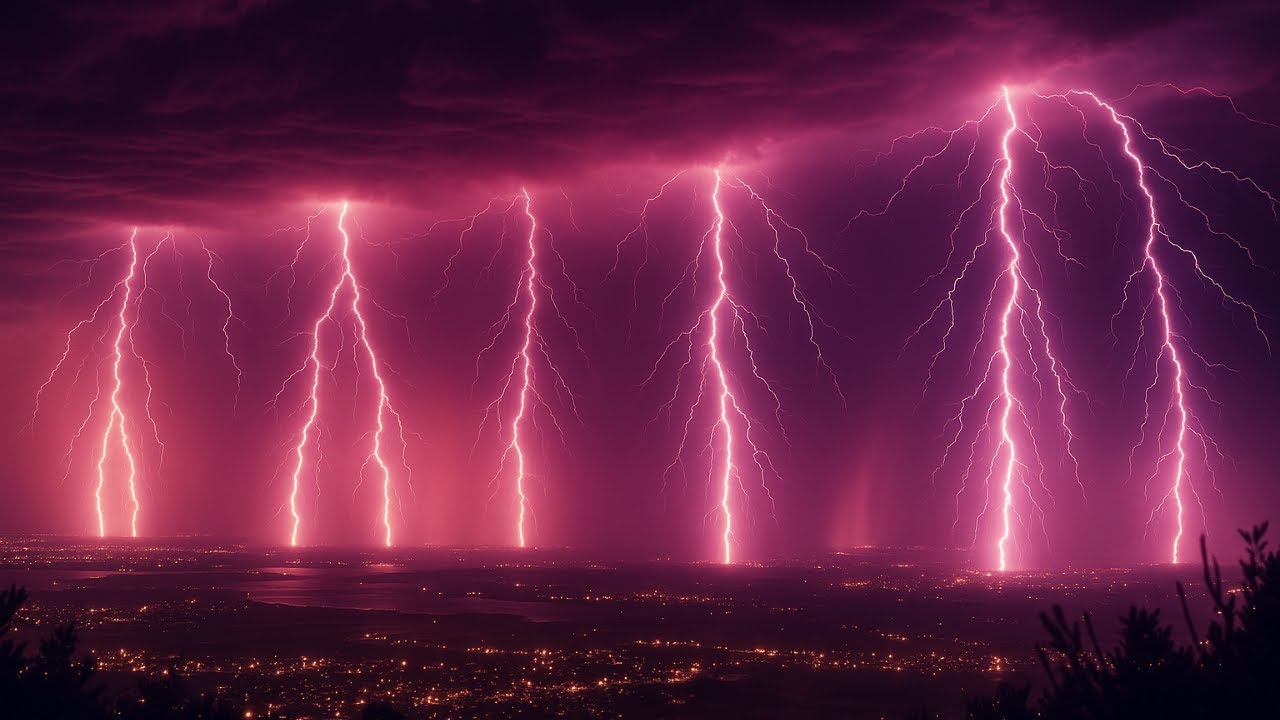 ⚡⛈️ Night Thunderstorm with Heavy Rain & Mighty Thunder, Lightning ...