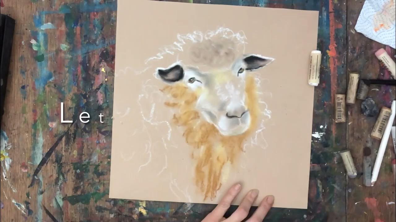 Draw a sheep art #sheep-art #pasteltutorial - YouTube