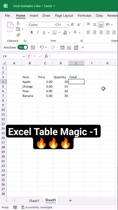 Excel Table Trick -1 #dashboard #table #advanceexcel #basicexcel #exceltrick #exceltips #shorts ...
