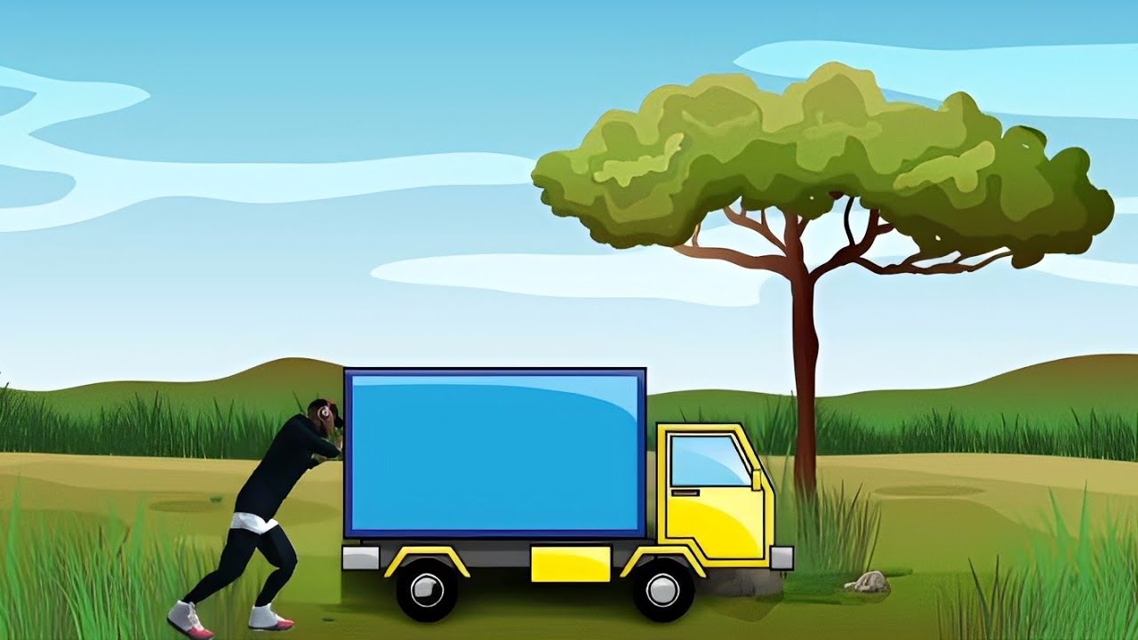 How to create 3d cartoon animation tutorial| character pushing a car ...