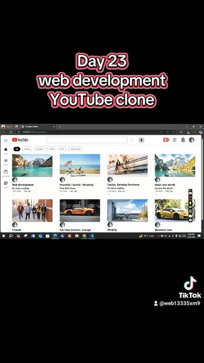 "YouTube Clone Using HTML and CSS | Frontend Project for Beginners",web development#palpalsong ...
