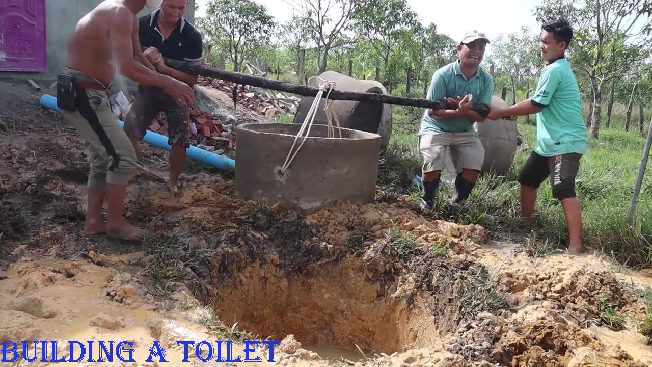 Construction of Leach Pit Toilet #Part 01 - YouTube