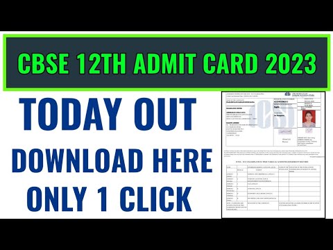 cbse 12th admit card 2023 kaise download kare, cbse board 12th admit ...