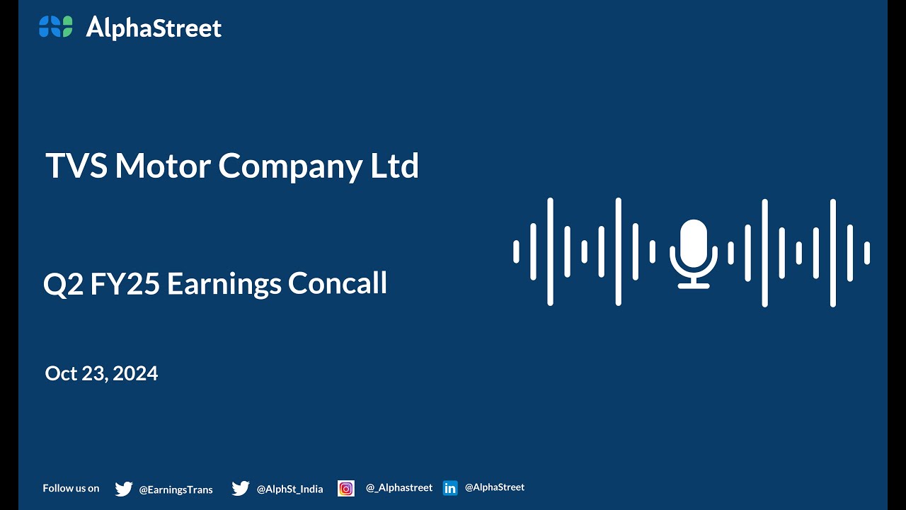TVS Motor Company Ltd Q2 FY2024-25 Earnings Conference Call - YouTube