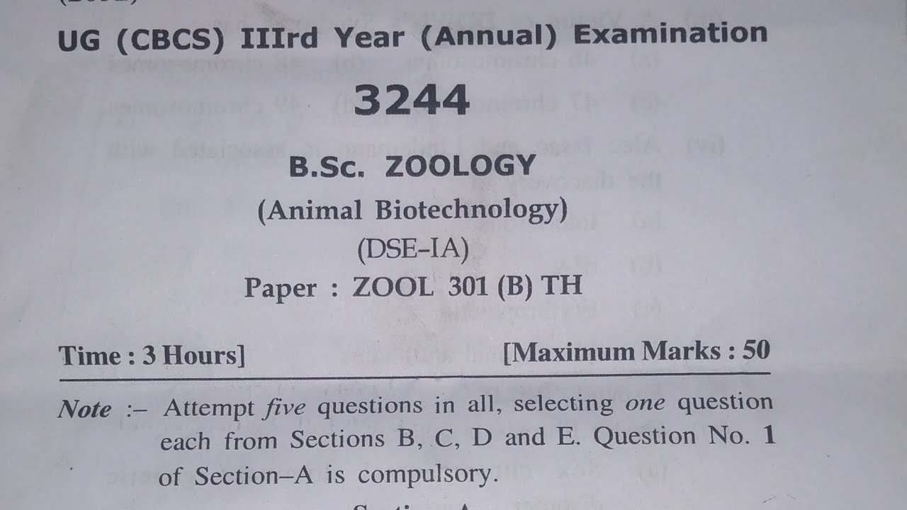 hpu-bsc-3rd-year-animal-biotechnology-2022-paper-youtube