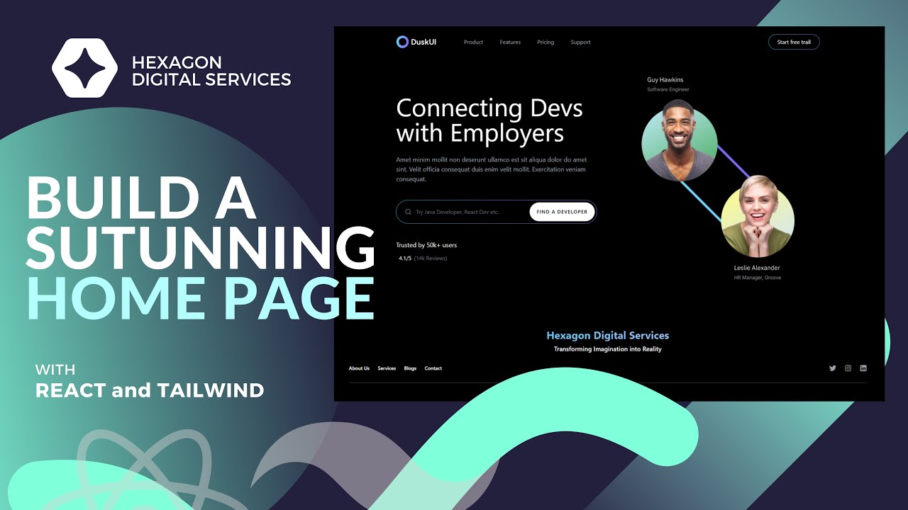 How to build Modern Home Screen Design with React JS | Full Tutorial ...