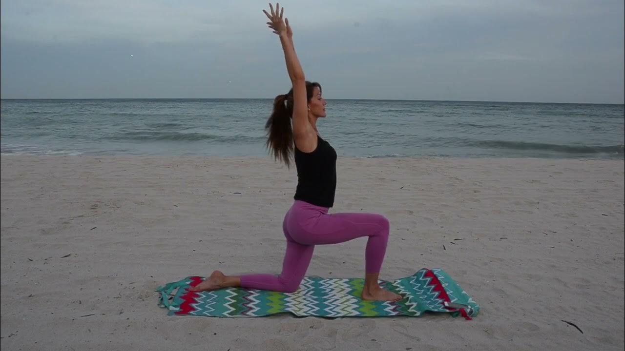 Beach yoga flow: slow gentle power with sun salutations for emotional ...