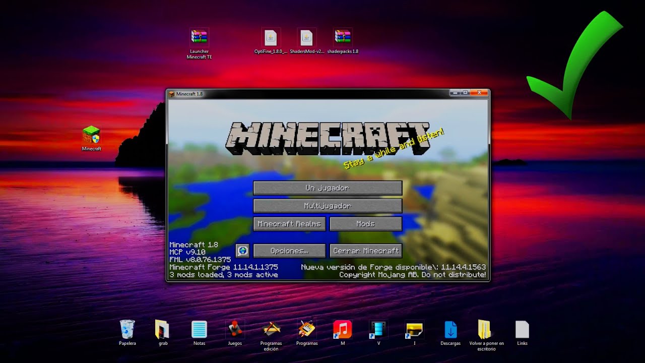 Mods + Shaders + Resolver error minecraft A JNI error has ocurred - YouTube