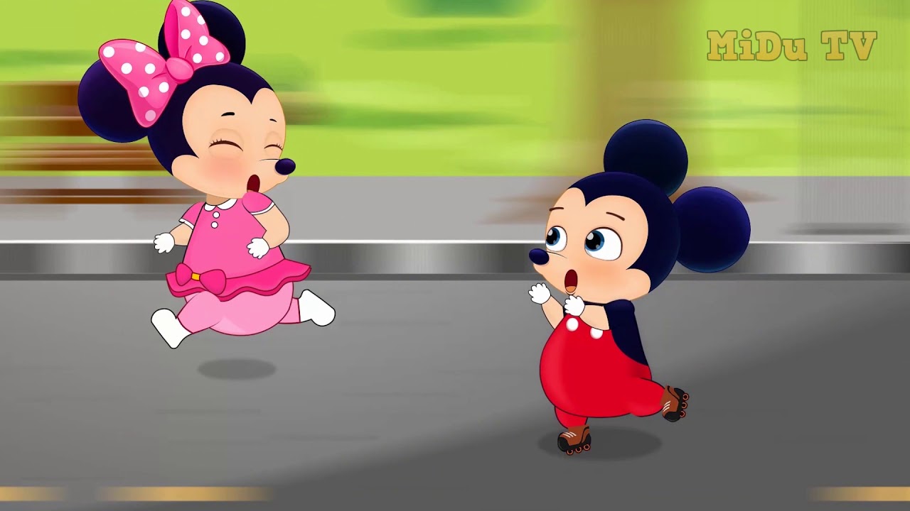 Funny Animated Cartoon || Mickey Mouse & Minnie Mouse Running With ...