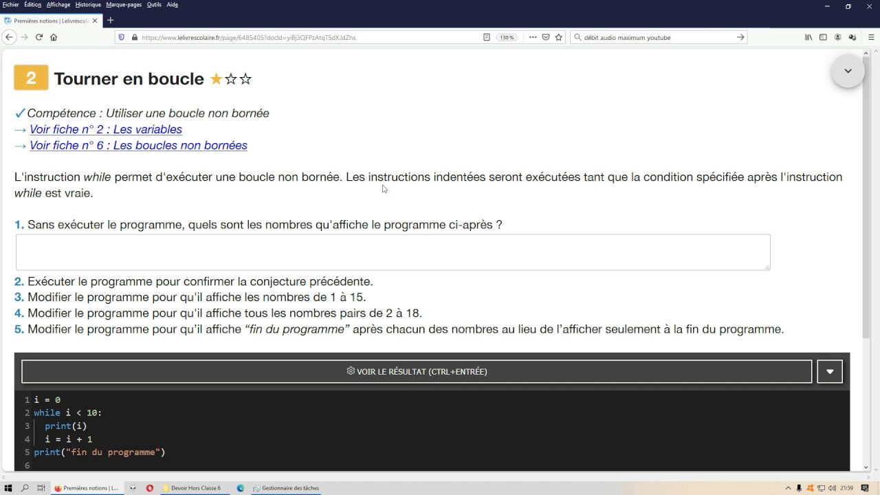 Algorithmique - Correction - Partie 1 Exercice 2 - YouTube