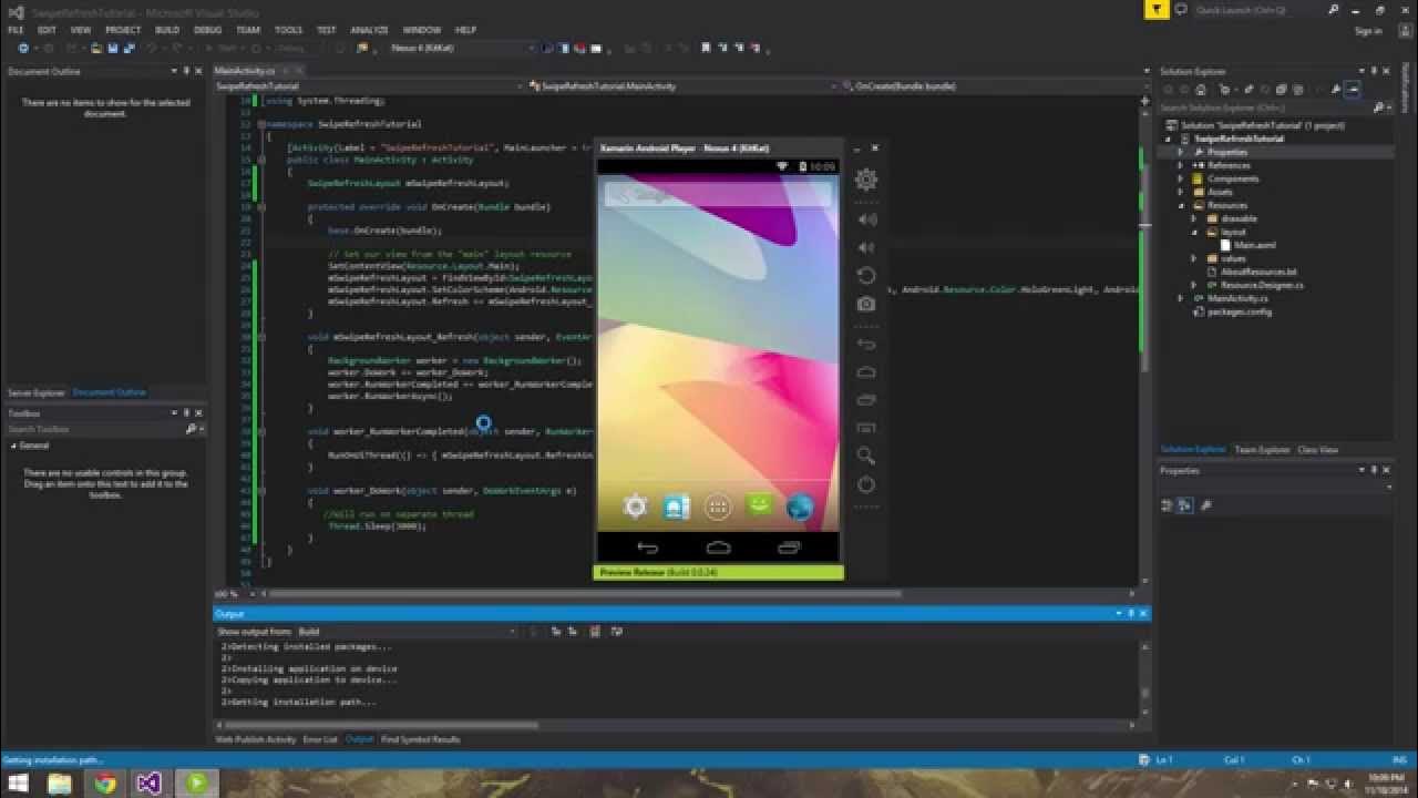 Xamarin Android Tutorial 13 Creating a Swipe Refresh Layout - YouTube