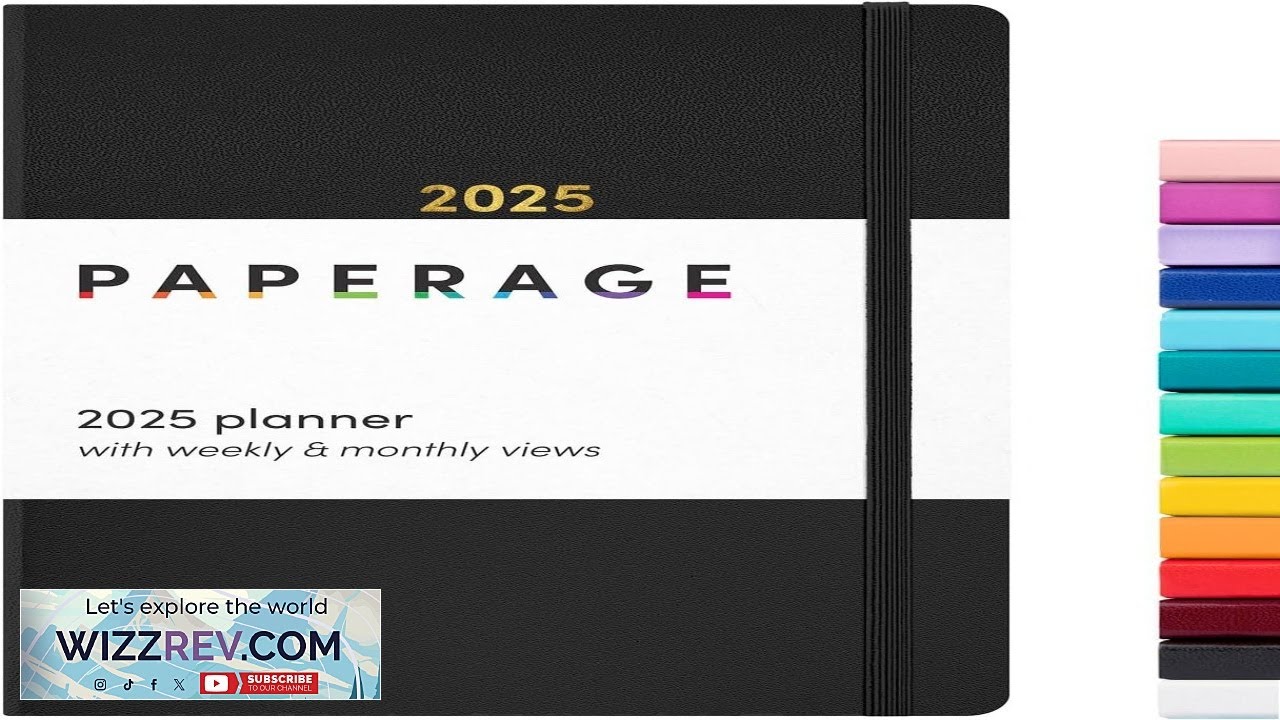PAPERAGE 2025 Weekly & Monthly Hardcover Planner (Black) 12 Month ...