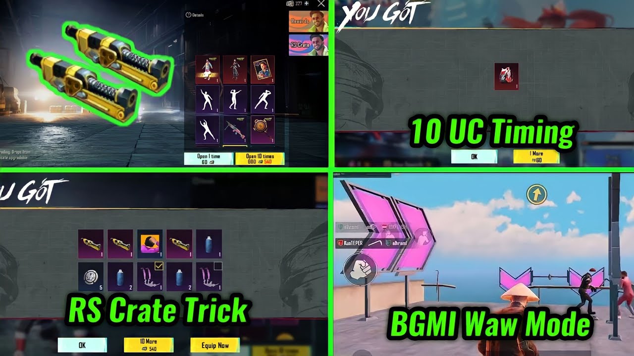 RS Crate Free Material trick | bgmi Waw Mod Confirm | 10 UC Timing ...