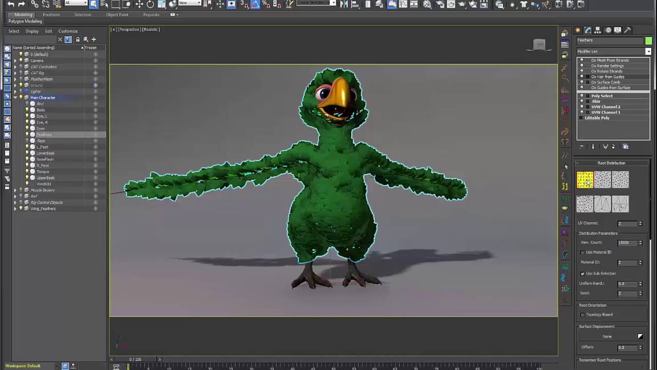 Ornatrix 3dsmax: Feathers Part 1 - YouTube