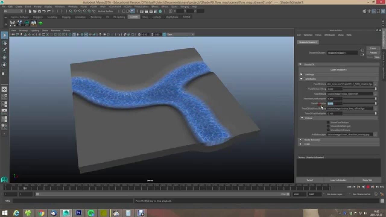 Maya ShaderFX Flow Map River - YouTube