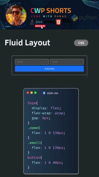 FLUID LAYOUT CSS CODE || HTML CODE #viral #trending #trending #coading #code @CodeWithparas-h94 ...