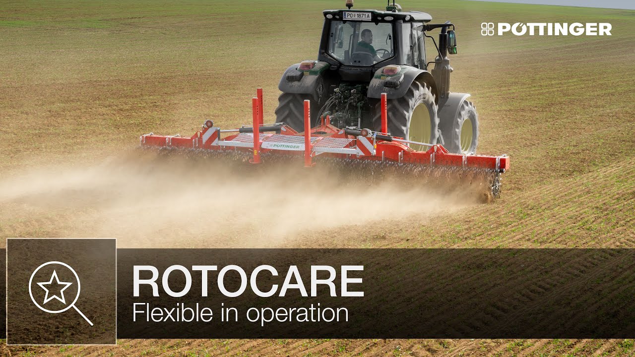 Flexible in operation with ROTOCARE rotary hoes | PÖTTINGER - YouTube