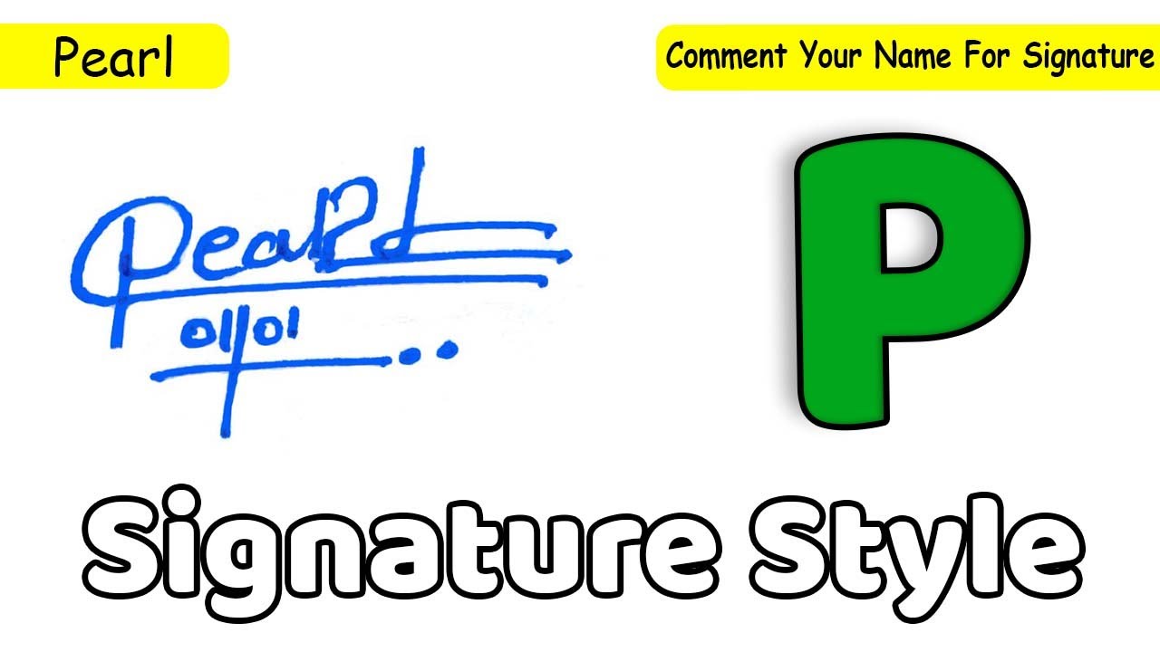 ️ Pearl Name Signature Style Request Done - YouTube