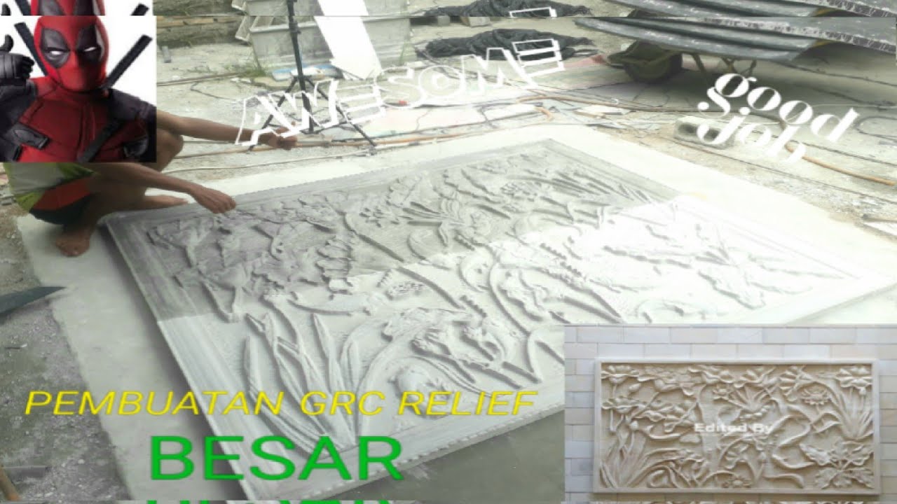 CARA MENCETAK GRC RELIEF BATU ALAM BESAR - YouTube