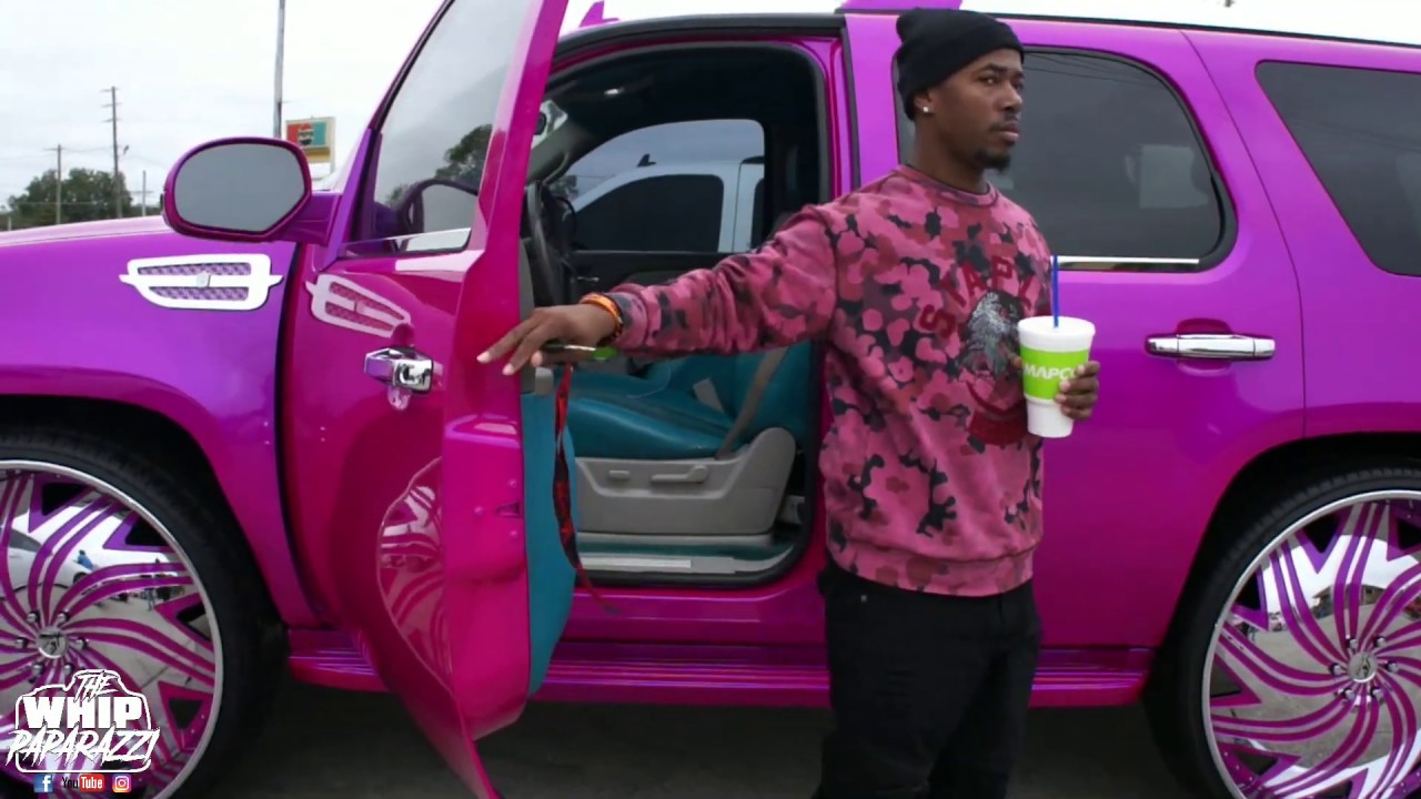 Outrageous Pink Chevy Tahoe on 32" Amani Benzo Forged Wheels - YouTube