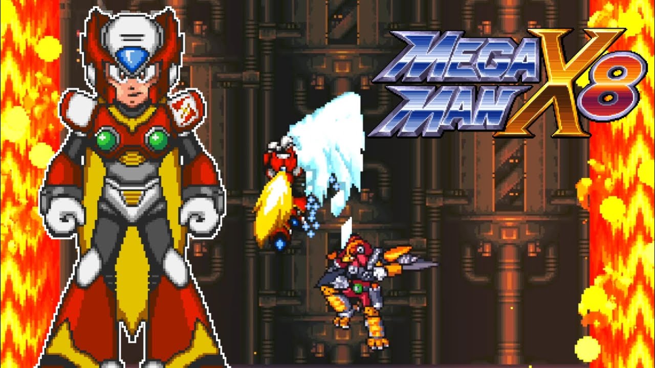MEGA MAN X8 DEMAKE - ZERO | INFERNO | BURN ROOSTER | GAMEPLAY 09 - YouTube