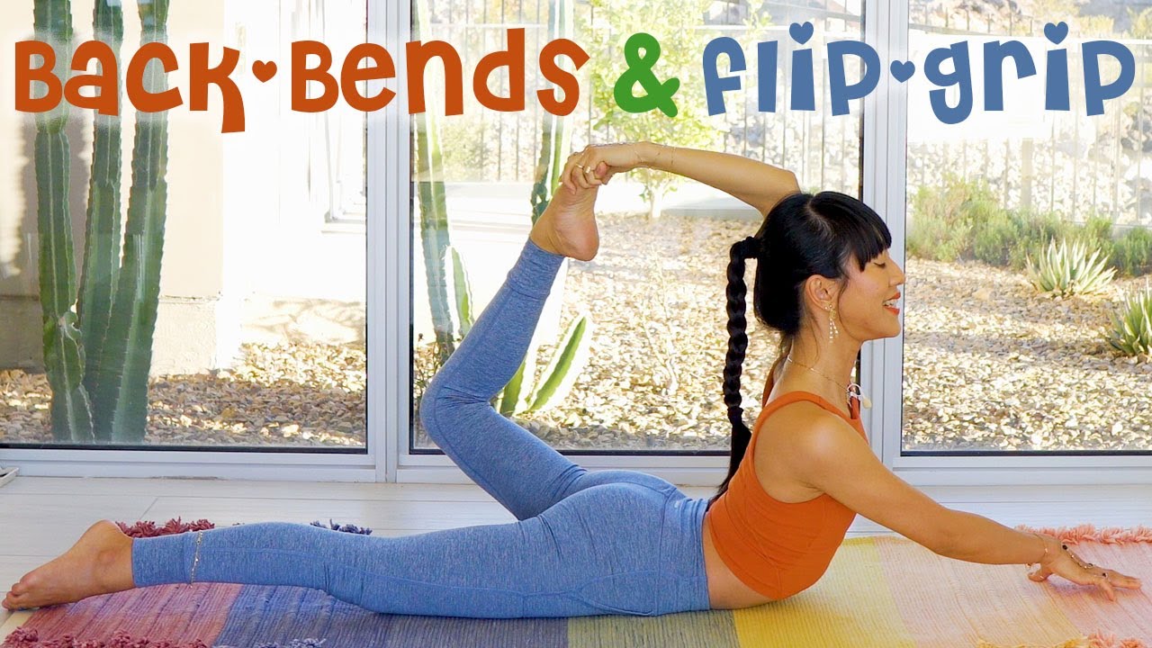 Deep Back Bends & Flip-Grip ♡ Yoga Flow 🔥 Half Bow / Dhanurasana - Full ...