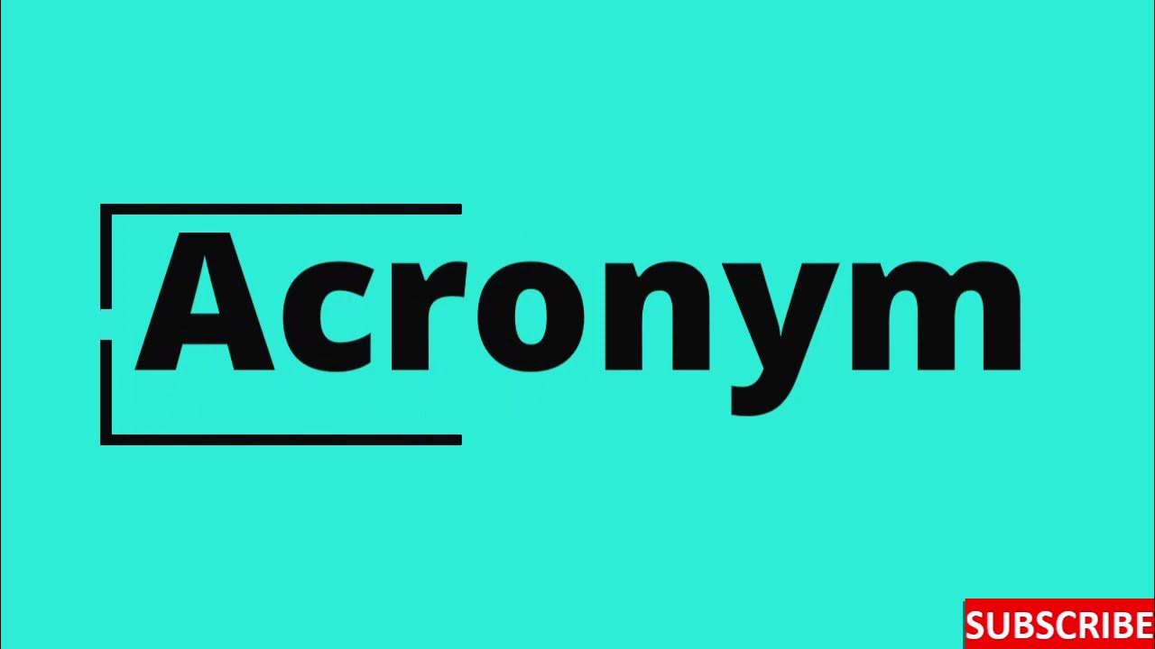 Acronym : One Word Definition : What is Acronym ? - YouTube