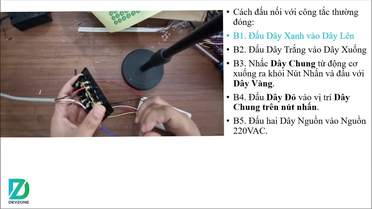 HƯỚNG DẪN ĐẤU NỐI BỘ ĐIỀU KHIỂN CỬA CUỐN DEVZONE - YouTube
