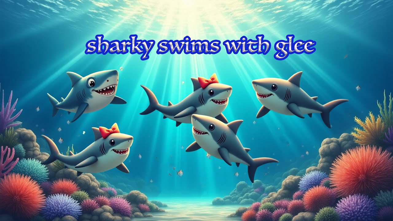 Counting 1 to 10 Little Sharky swims with glee by Fun Sharks - YouTube