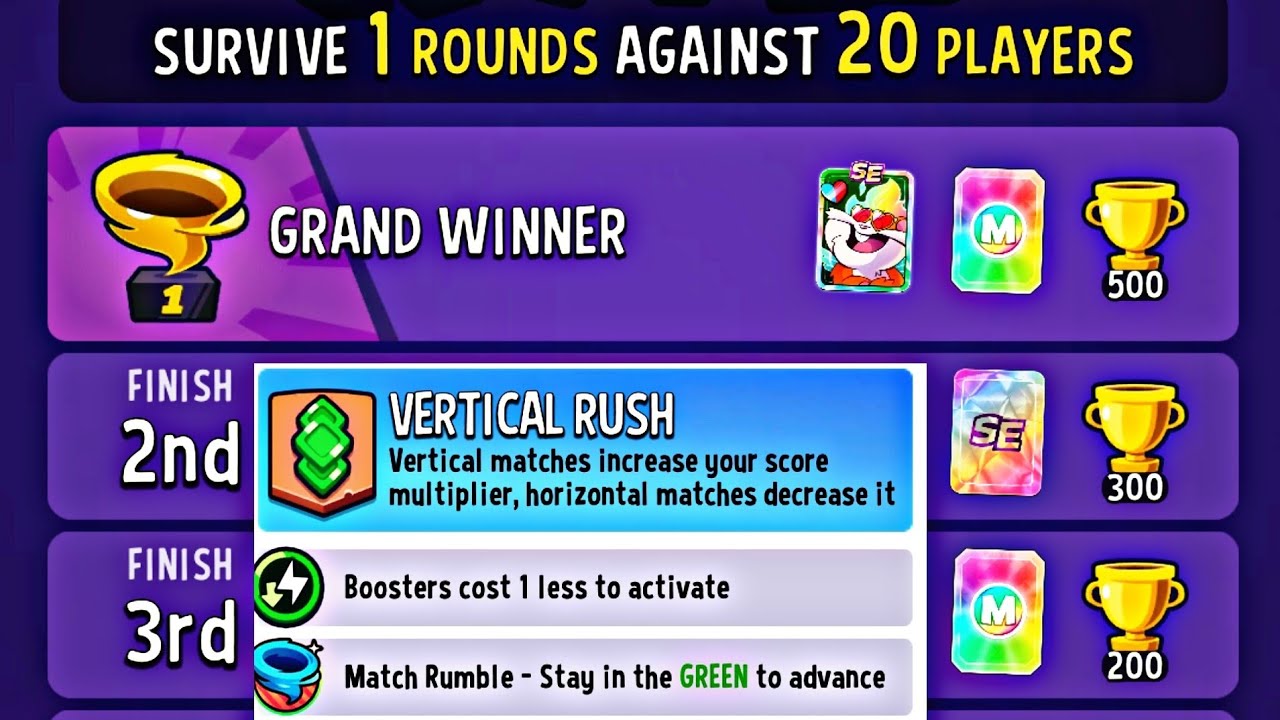 vertical rush rumble match | match masters | vertical rush match ...