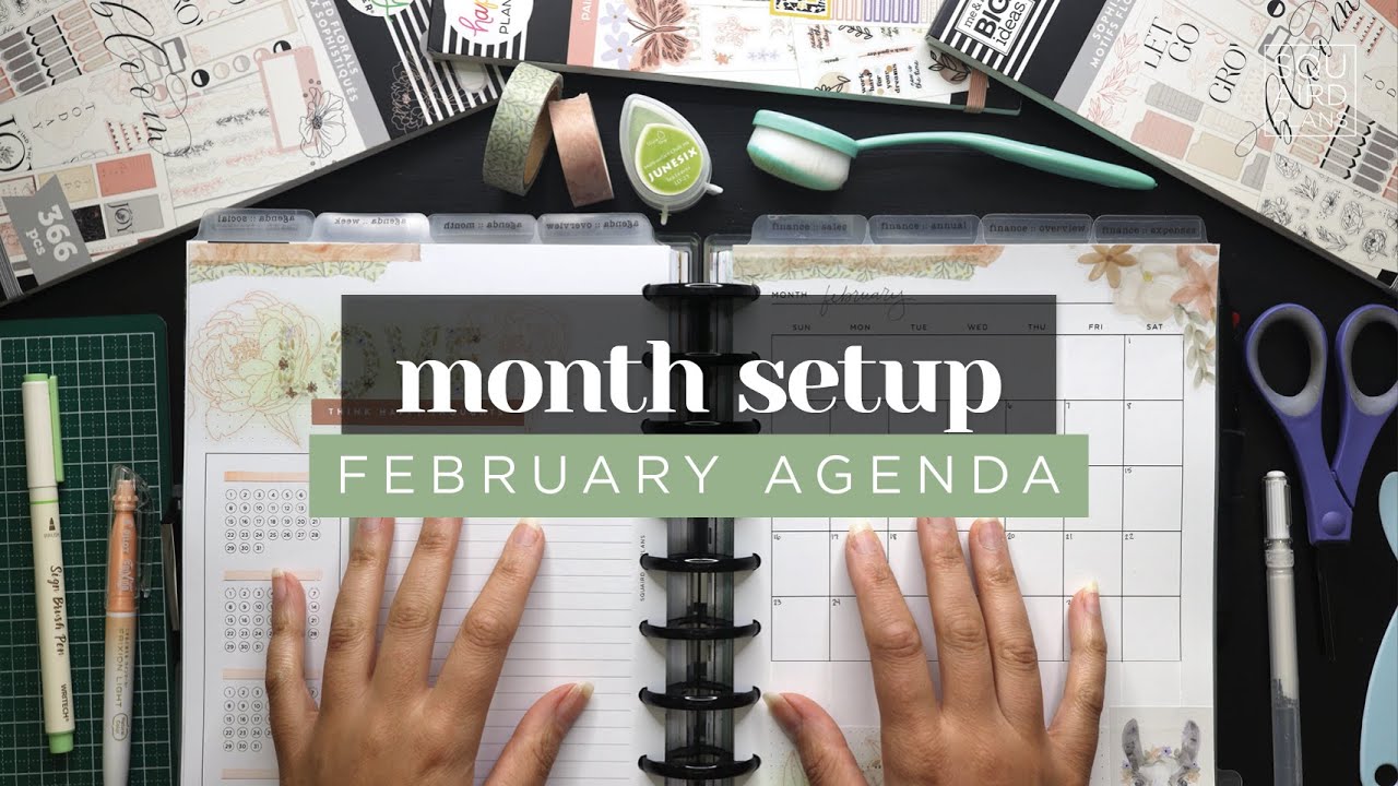 FEBRUARY PLAN WITH ME :: Monthly Agenda Planner Setup - YouTube