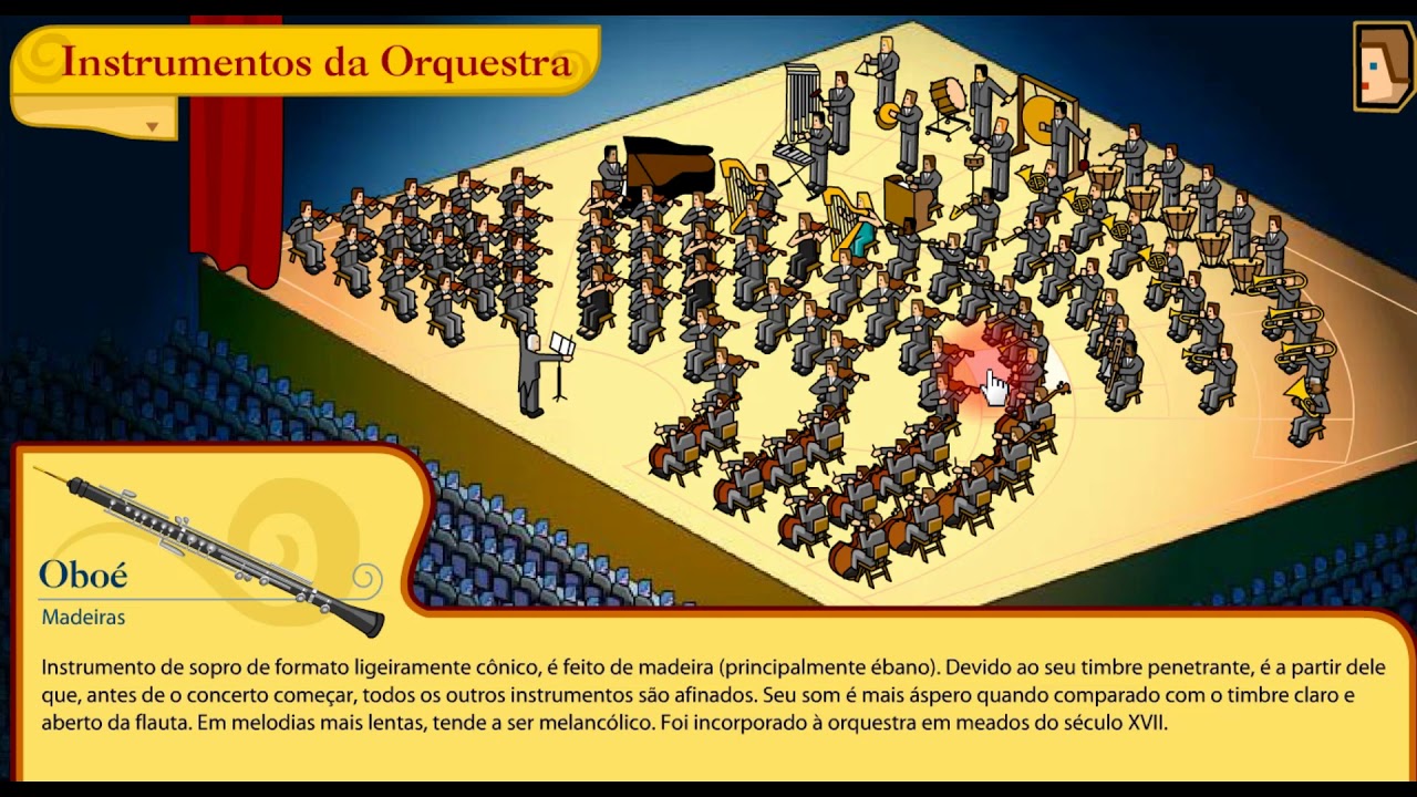 OS INSTRUMENTOS DE UMA ORQUESTRA - FAMÍLIAS (CORDAS, METAIS, MADEIRAS E ...