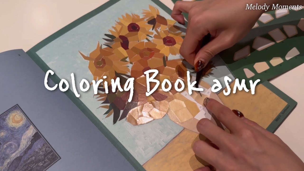 Relaxing Coloring Book ASMR | Coloring Book Therapy🌙 | Fall Asleep with White Noise & Soft ...