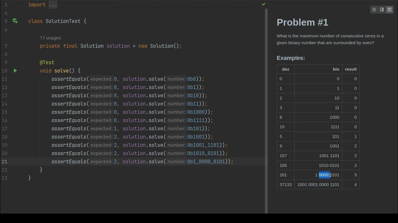 Maximum number of consecutive zeros in a given binary number - YouTube