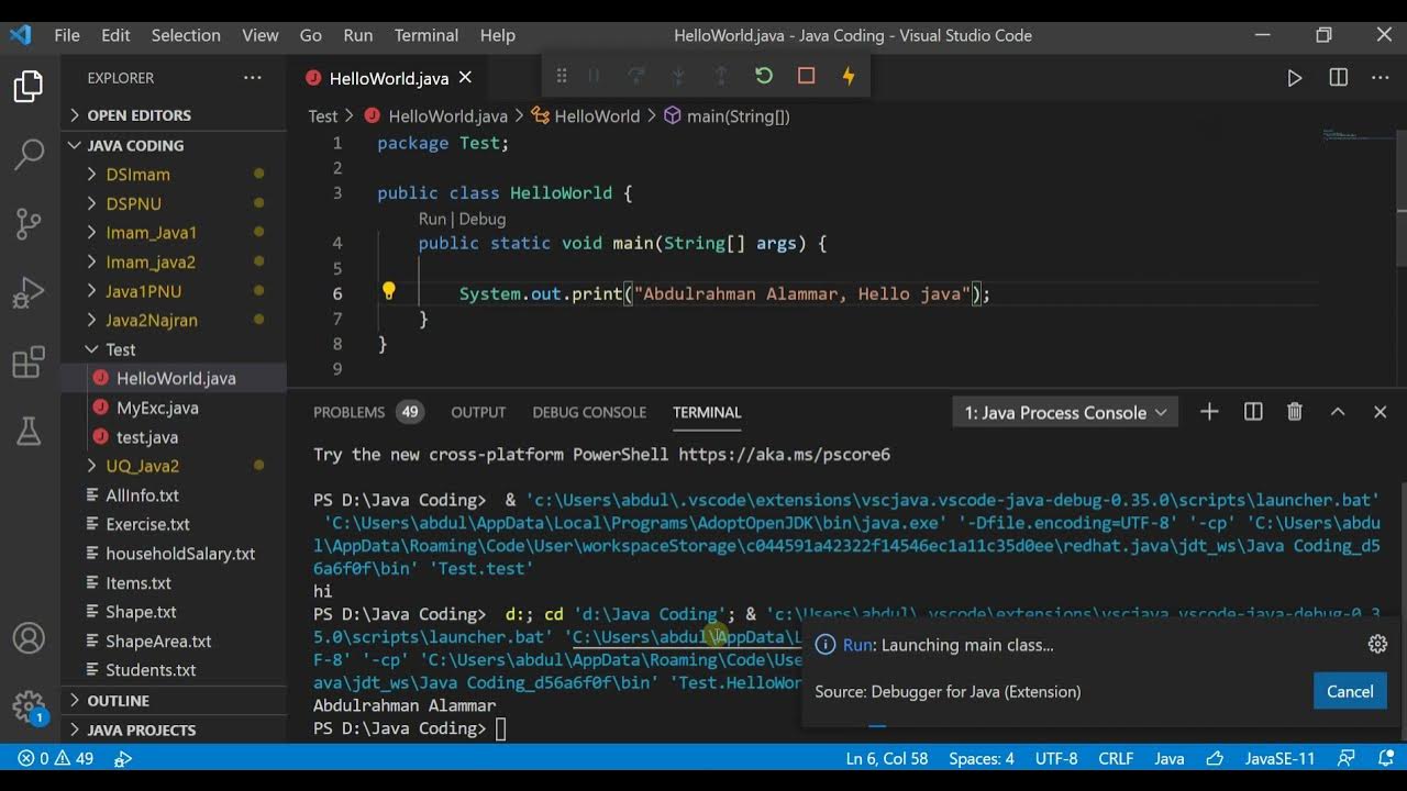 2 First program Java print statement - أول برنامج أوامر الطباعة في ...